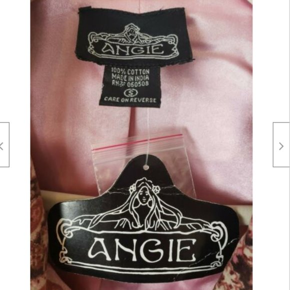 Angie | Jackets & Coats | Angie Pink Floral Velvet Cropped Blazer ...